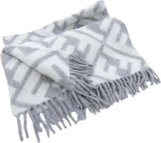 Fendi Pre-owned Couverture en Laine - Femme - Pre-owned - Gris - Taille: ONE Size