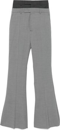 Sportmax Schlaghose im Layering-Look - Grau