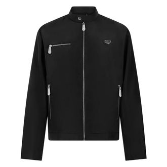 Philipp Plein Homme, Vestes, Noir, Taille: M Veste de Motard en Nylon