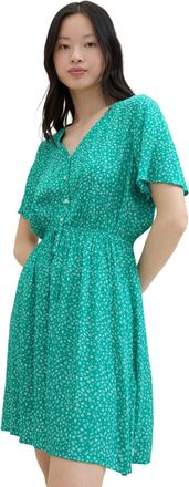 Tom Tailor Damen Basic Mini-Kleid mit Allover Muster, 35325 - Mid Blue Minimal Print, XS