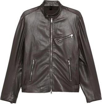 Tagliatore Homme, Vestes, Brun, Taille: M Leather Jacket
