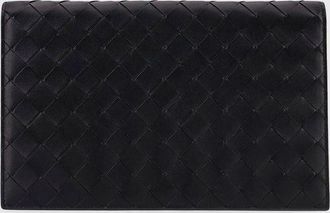 Bottega Veneta Porte-documents bifold en cuir de veau avec motif Intrecciato