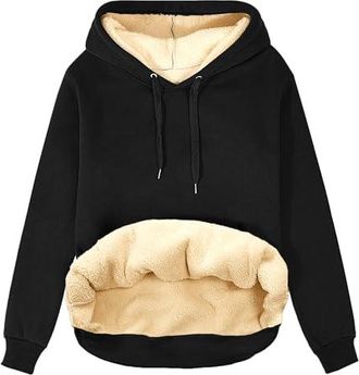 Heekpek TOMEEK Sweat à Capuche pour Femme Surdimensionné à Hiver Chaud et épais Sweatshirt Hoodie Décontracté Sherpa Doublé Pull Polaire Femme avec Poches à C
