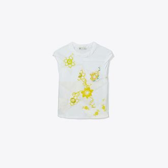 Tory Burch Damen Star Patchwork Twisted Knit Jersey Top