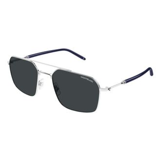 Montblanc Montblanc - Lunettes de soleil aviateur - Homme - Accessoires - Gris - Taille: 58 MM