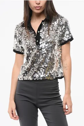 Pinko Sequined PUPAZZO 4 Buttons Polo size 40