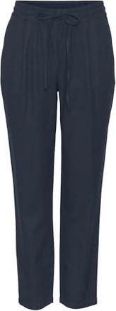 Vero Moda Pantalon en Lin d&eacute;contract&eacute; pour Femme Pantalon Ample et Confortable - Pantalon &agrave; Enfiler &eacute;l&eacute;gant, Couleurs:Bleu-2, Taille:XXL