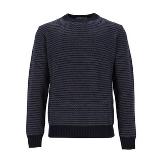 Corneliani Gestreifter Pullover mit Rundhalsausschnitt - - Knitwear - Herren - Blau - M