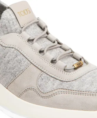 Tod's Knit and Suede Sneaker - grey