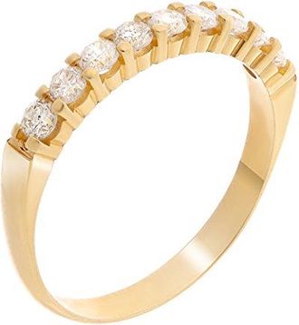 Orphelia RD - 3056/52 - Bague pour femme - Or jaune 750 - Diamant (0,25 ct) - Transparent - Taille ronde, 55 (17.5), Diamant