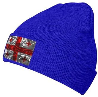 Generic Tricoté Bonnet Drapeau De Géorgie en Soie Anti-Transpiration Bonnet Hiver Chaud Tricot Coupe-Vent Chapeau dhiver Tricoté pour Cyclisme Ski Adultes