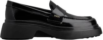 Tod's Timeless Black Calfskin Loafers With Textured Sole - Gr. 35 (EU) - in Schwarz