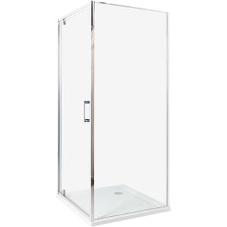 Beliani Beliani - Cabine de Douche Carr&eacute; en Verre Tremp&eacute; 80 x 80 x 185 cm Porte Simple Argent&eacute; Darli