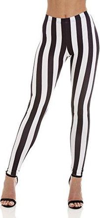 Pamela Mann Womens - Rayé (Noir / Blanc) motif extensible leggings - Fabriqué dans le R.U. Exclusivement pour la gamme de vêtements Mme Barrett par Pamela Mann