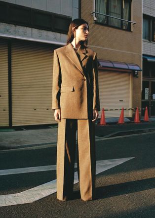 Mango Pantalon de costume jasp&eacute; chocolat - Femme - 32 - MANGO