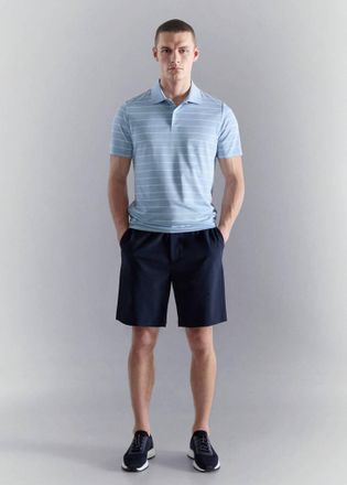Mango Slim-Fit-Polo mit COOLMAX-Streifen himmelblau - Herren - XXL - MANGO MAN