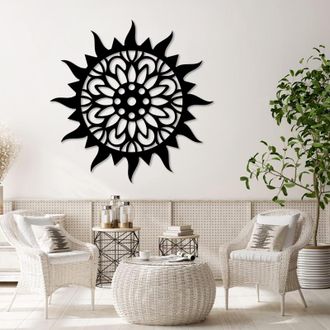 Generic Schwarzes Wandbild aus Metall mit Sonnenstrahlmotiv, Wanddekoration aus Metall f&uuml;r Wohnzimmer, Schlafzimmer, Terrasse, Moderne Skulptur mit Sonnenstra