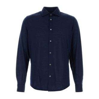 Fedeli Homme, Chemises, Bleu, Taille: 3XL Chemise en laine