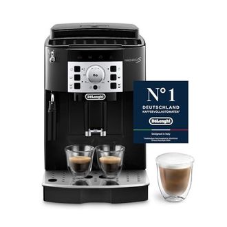 DeLonghi Magnifica S - Perfetto Kaffeevollautomat mit klassischem Milchaufsch&auml;umer, Espresso- und Cappuccino Kaffeemaschine, Bedienfeld mit Tasten, Schwarz (EC