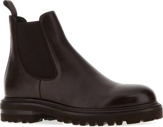 Giorgio Armani Leather Chelsea Boot - Brown