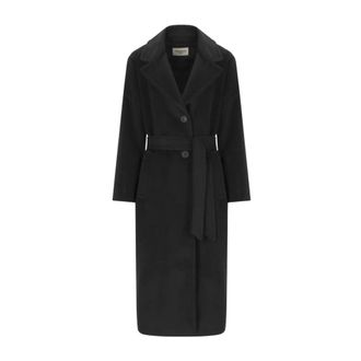 Max Mara Bronte Mantel mit G&uuml;rtel - - Coats - Damen - Schwarzk - L