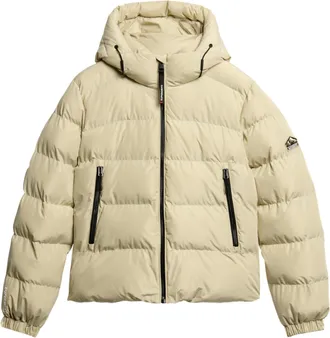 Superdry Damen Sports Steppjacke mit Kapuze Pelikan Beige 42