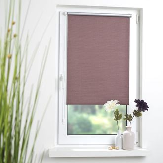 Liedeco Rollo Klemmfix Thermobeschichtet - 75 x 150 cm braun (Breite x Höhe) / lichtundurchlässig Blickdicht verdunkelnd und stufenlos verstellbar/leichte Inn