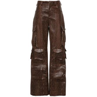 Salvatore Santoro Leather Cargo Pants - - Trousers - Damen - Braun - XS