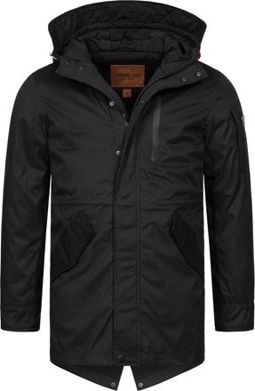 Indicode Herren Villalobos Regenparka mit Kapuze | Funktionsjacke Windbreaker Segeljacke Black, L