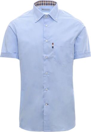 Aquascutum Homme, Chemises, Bleu, Taille: XL Short Sleeve Shirt