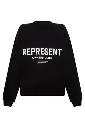 Represent Mens Crew Neck Cotton Sweatshirt Black Sweatshirts Sweater