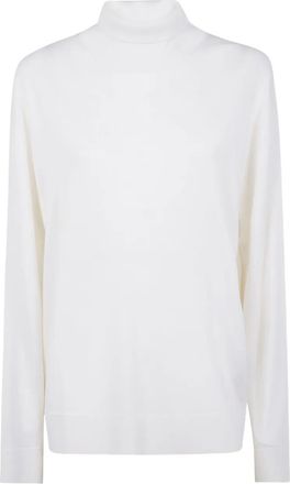 Laneus Merinopullover mit Rollkragen - Weiß