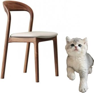 Generic Holzstühle zum Esstisch natürliche Finish Feste Seitenstühle weiß 81 * 43 * 46cm