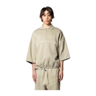 Fear of God Homme, Sweatshirts et sweats &agrave; capuche, Beige, Taille: S Active Trace SweaT-shirt polo moderne &agrave; manches 3/4