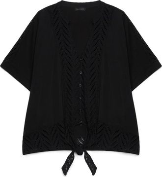 Fiorella Rubino Femme, Blouses et Chemises, Noir, Taille: 42 FR Blouse en broderie anglaise avec