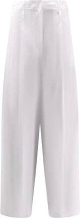 Alysi Femme, Pantalons, Blanc, Taille: 36 FR Pantalon Large &Eacute;vas&eacute; 7/8