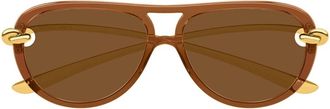 Bottega Veneta unisex, Accessoires, Jaune, Taille: 58 MM Bv1418S Lunettes de soleil