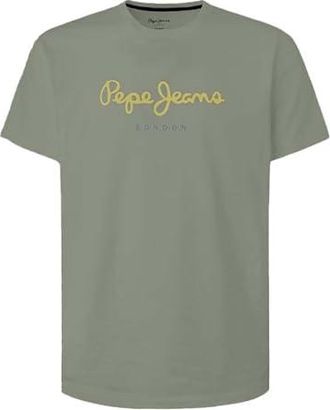 Pepe Jeans London Eggo T-Shirt &agrave; Manches Courtes Coupe Droite Bleu, Vert (Palm Green), XS