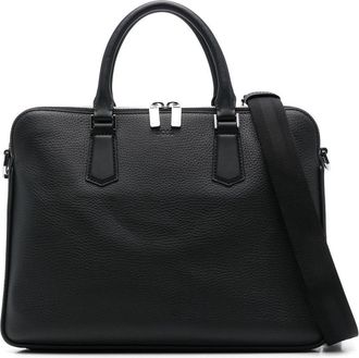 BOSS Laptoptasche aus Leder - Schwarz