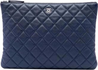 Chanel Pre-owned Sacoche en cuir caviar matelass&eacute; - Femme - Pre-owned - Bleu - Taille: ONE Size