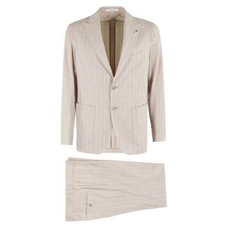 Tagliatore Homme, Costumes, Beige, Taille: 3XL Costume &agrave; Rayures en Laine et Soie
