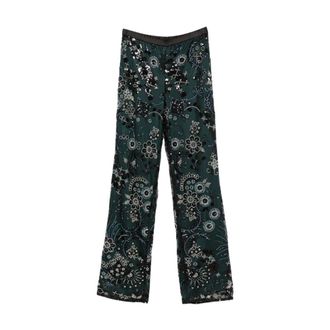 Emporio Armani Pantalon Droit - Femme - Pantalons - Vert - Taille: 40 FR
