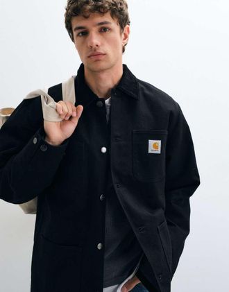 Carhartt Work in Progress Michigan-Mantel in Schwarz