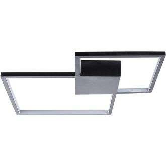 Beliani Plafonnier led au Design Moderne Carr&eacute; en Aluminium et Acier Noir Pour Int&eacute;rieur Design et Tendance Minimaliste Beliani
