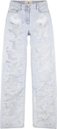 Elisabetta Franchi Jean Droit - Femme - Jeans - Bleu - Taille: W25