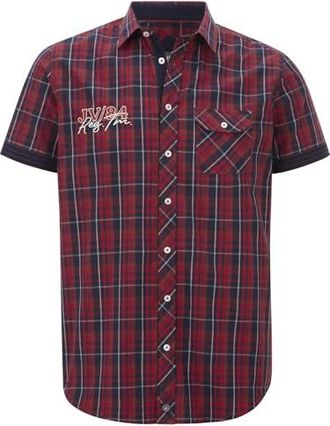 Jan Vanderstorm Homme Chemise &Agrave; Manches Courtes Emyls Rouge Fonc&eacute;, 5XL (XXXXXL) - 51/52