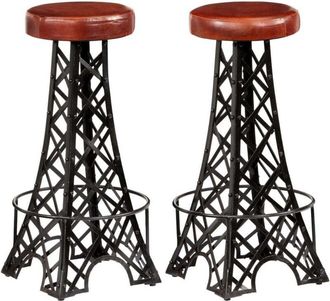 vidaXL Vidaxl - Tabourets de bar lot de 2 cuir véritable