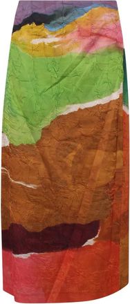 Ulla Johnson Femme, Jupes, Multicolore, Taille: 36 FR Jupe midi en satin froiss&eacute;