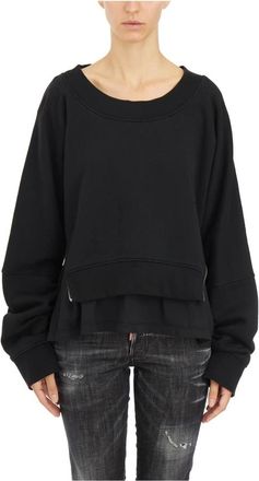 Dsquared2 Femme, Sweatshirts et sweats &agrave; capuche, Noir, Taille: 36 FR Layered SweaT-shirt