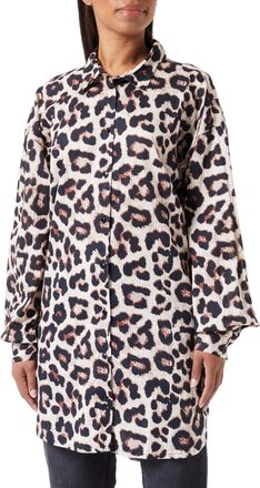 Kaffe Damen Kasiff Shirt Bluse, Feather Gray Leo Print, 40